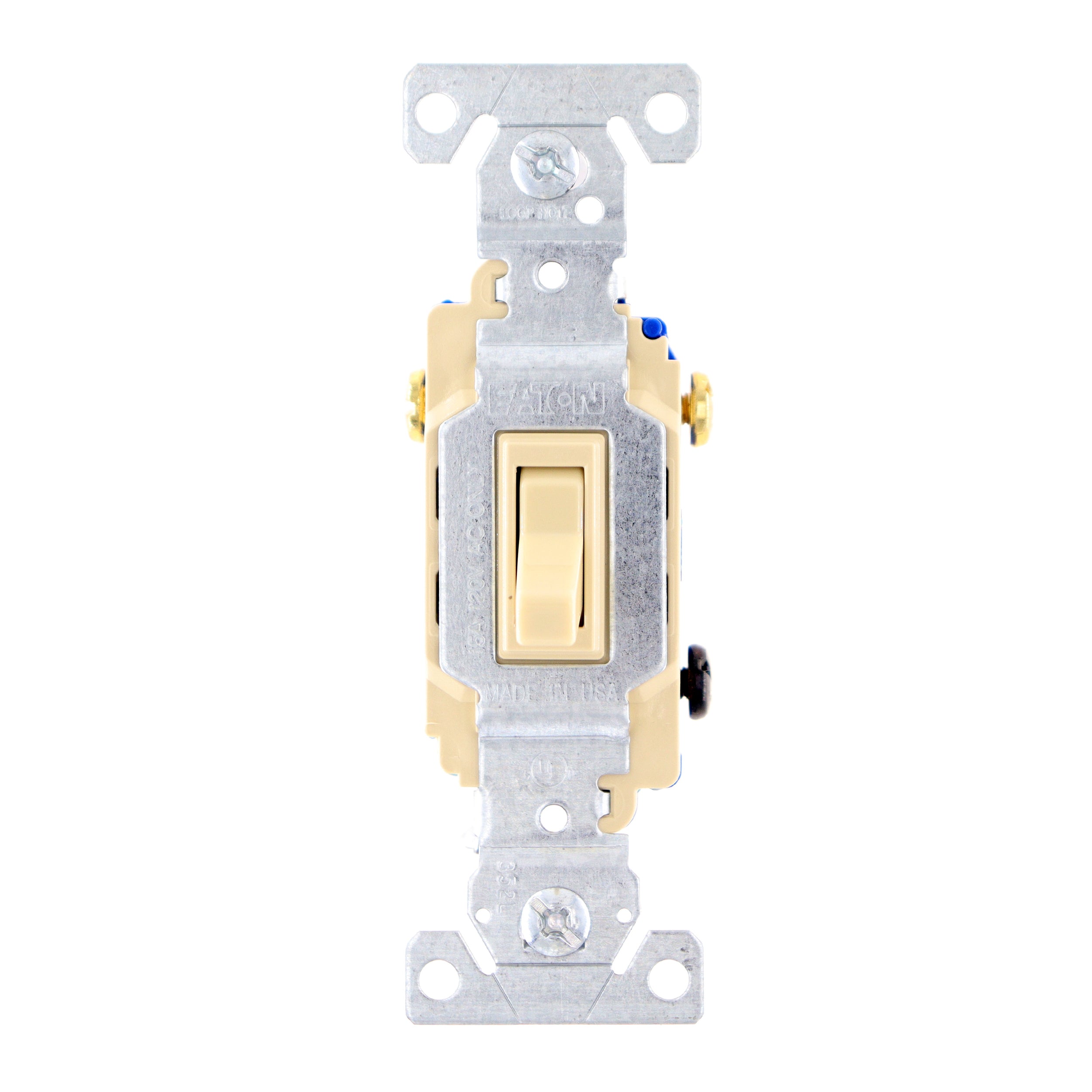 Eaton 1303V Standard Non-grounding 3-WAY Toggle Switch, 15A 120V, Ivor ...