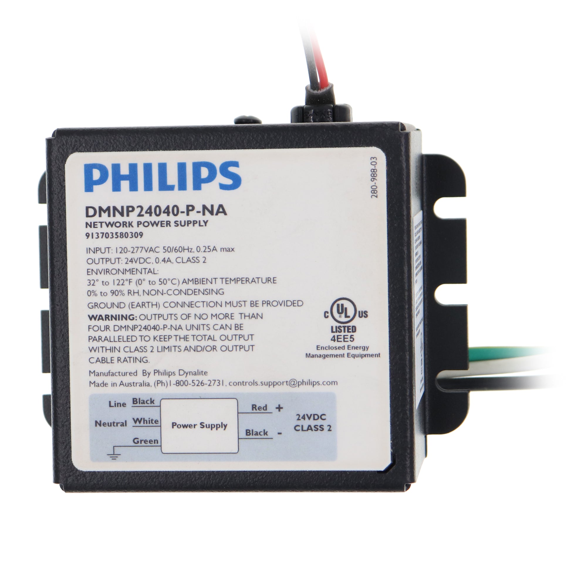 PHILIPS DYNALITE DMNP24040-P-NA NETWORK POWER SUPPLY, 0.25A, 24V, 120 ...
