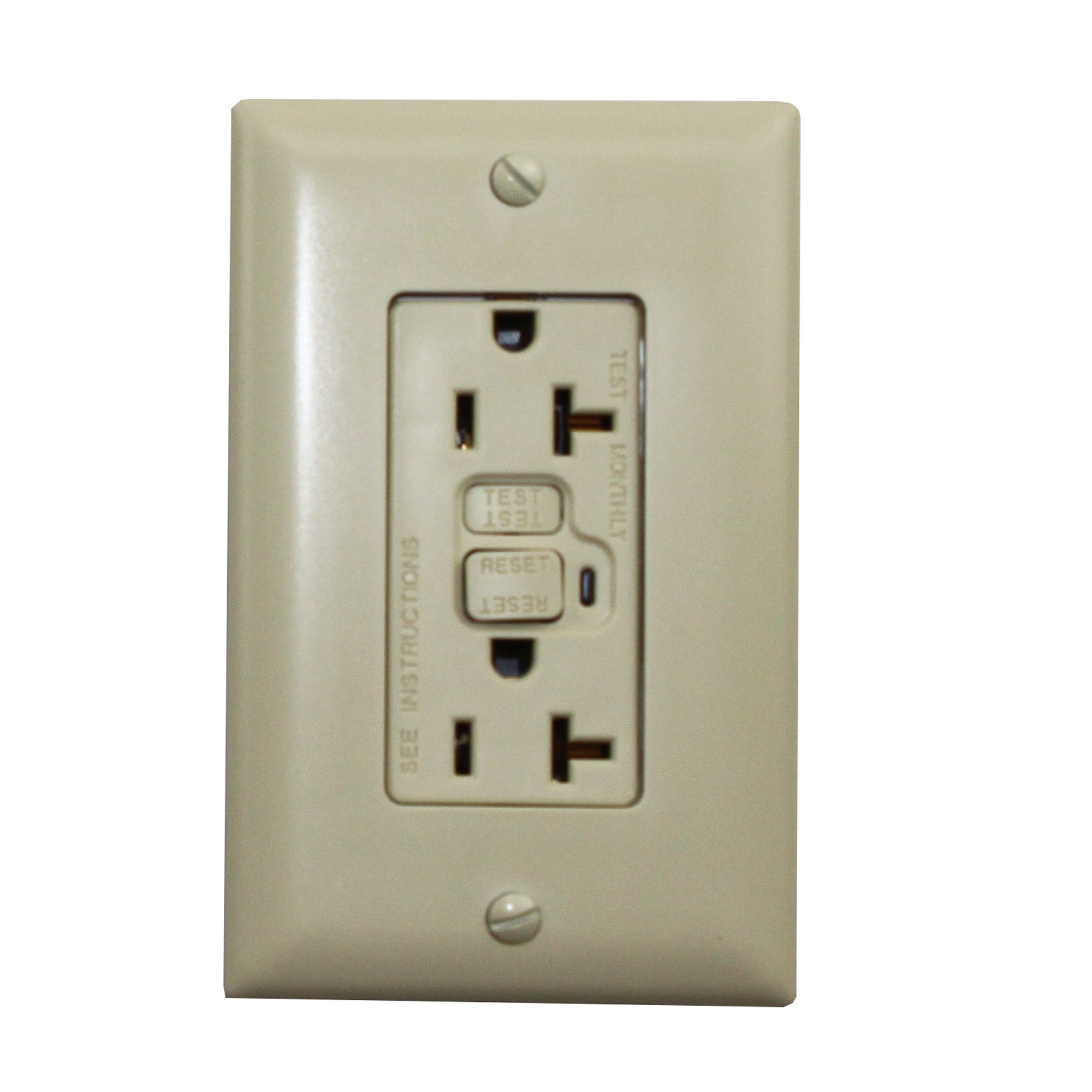 PASS & SEYMOUR 1595-TRWR IVORY GFCI RECEPTACLE TAMPER RESISTANT 15A 12 ...