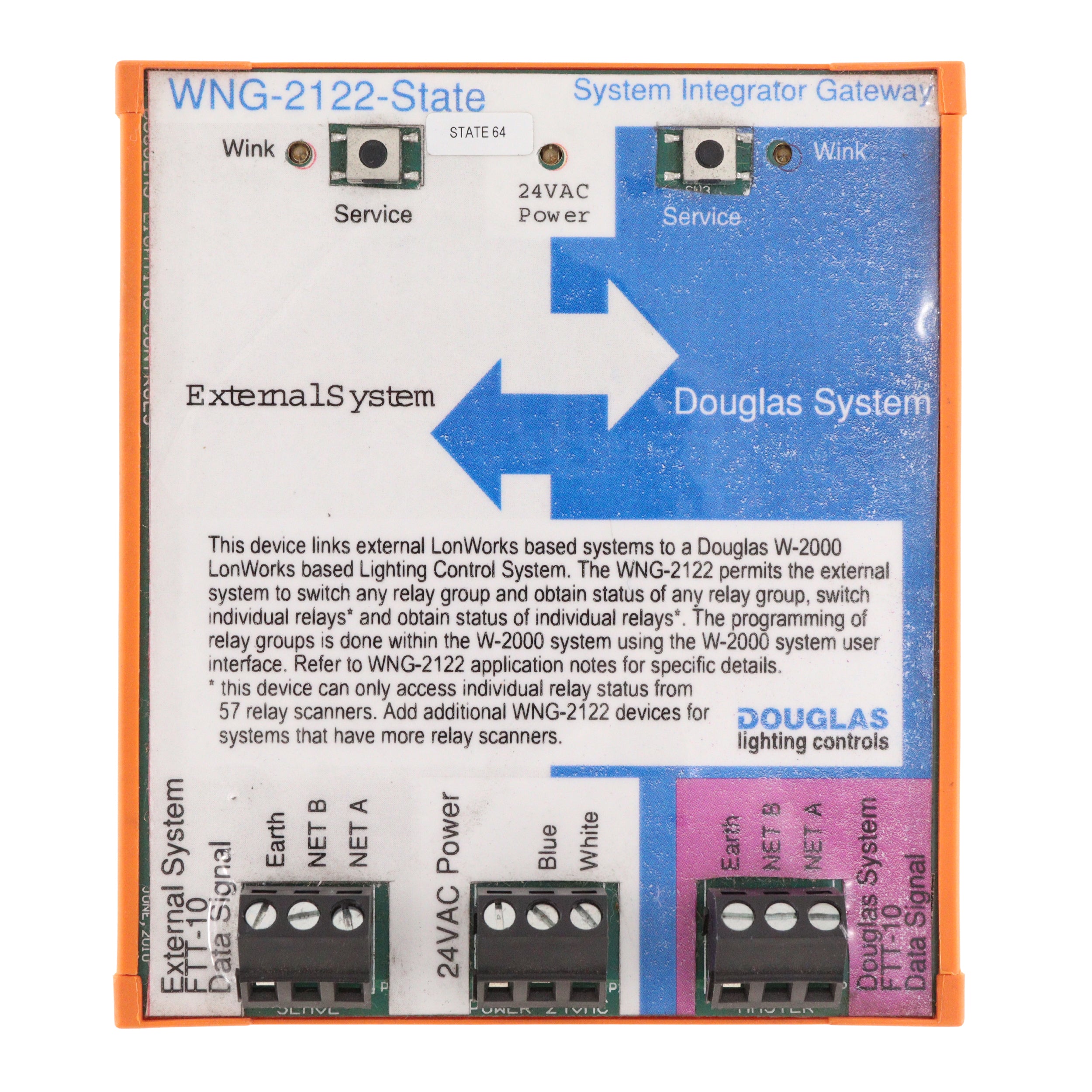 UNIVERSAL-DOUGLAS WNG-2122-STATE SYSTEM INTEGRATOR GATEWAY, STATE-64 ...